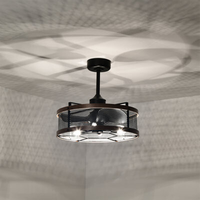 17 Stories Philcox 24 Inch Industrial Ceiling Fandelier With Remote ...