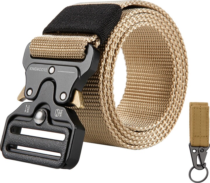 KingMoore Men's Tactical Belt Heavy Duty Webbing Belt Adjustable ...