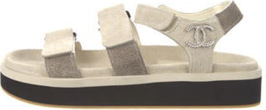 Chanel 2022 Interlocking CC Logo Slingback Sandals - ShopStyle