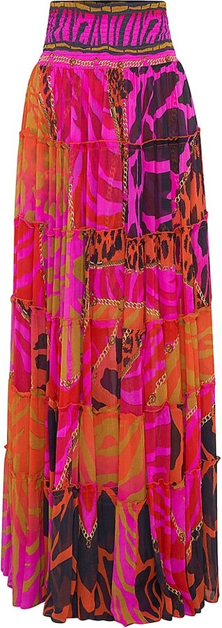 Camilla Sheer Silk Animal Tiered Maxi Skirt - ShopStyle