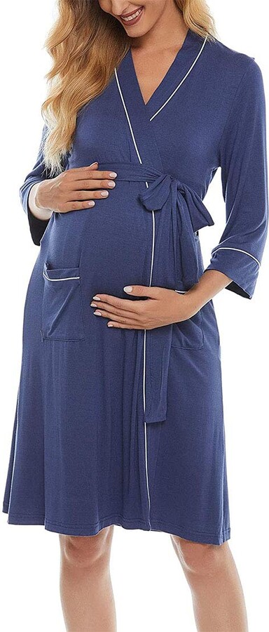 OCCIENTEC Women's Maternity Nursing Robe Maternity Hospital Gown ...