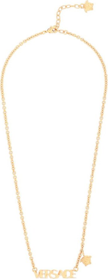 Versace Lettering Logo Necklace - ShopStyle