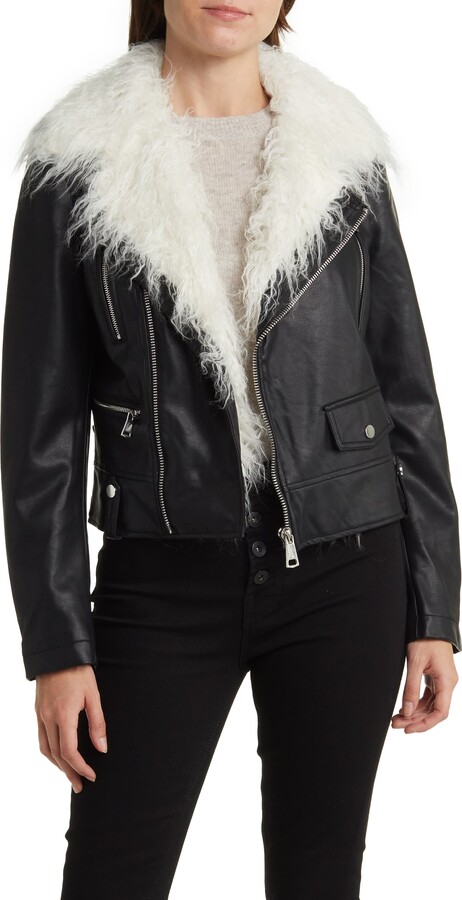 Noize Suren Faux Shag Fur & Leather Jacket - ShopStyle