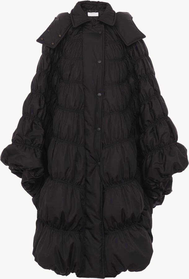 Chloé Ruched puffer cape coat - ShopStyle