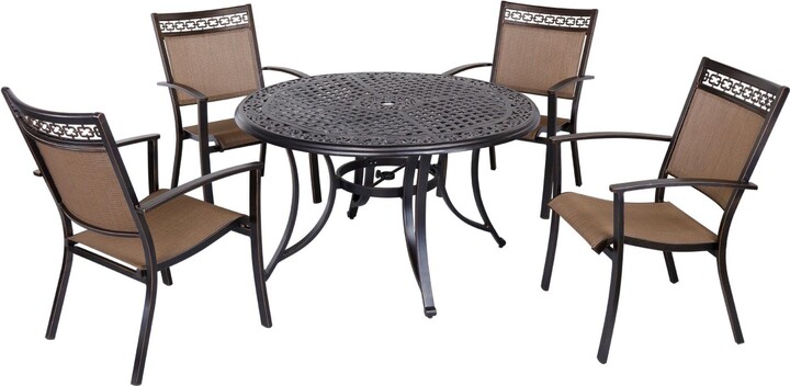 mondawe Patio Dining Sets 5 Piece Outdoor Dining Chairs and Cast ...