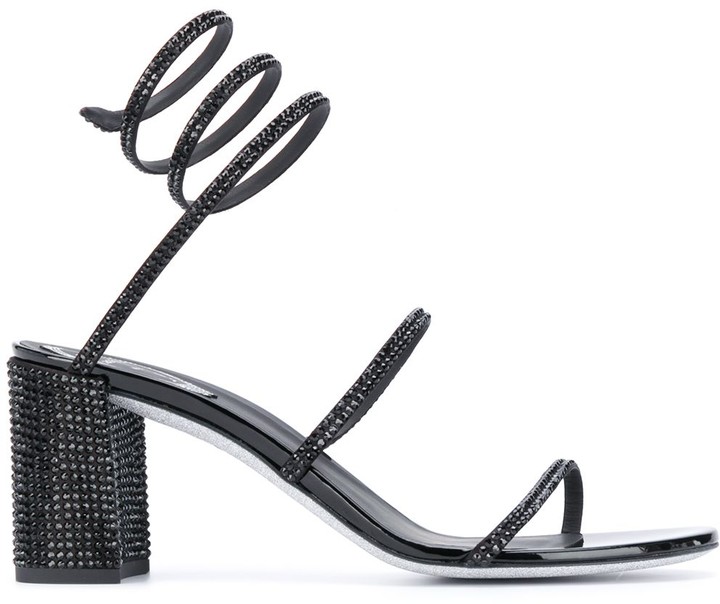 Rene Caovilla Spiked Spiral-Ankle Sandals - ShopStyle