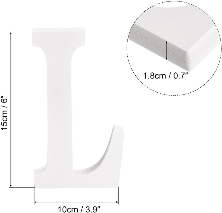 Unique Bargains White Wood Letters 6 Inch, Wood Letters A-Z for DIY ...