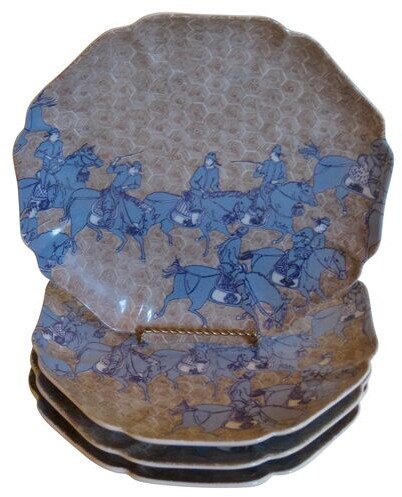 Samurai Porcelain Plates Set of 4 - The Emporium Ltd. - Brown - ShopStyle