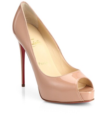 Christian Louboutin Very Privé Peep-Toe Patent Leather Pumps - ShopStyle