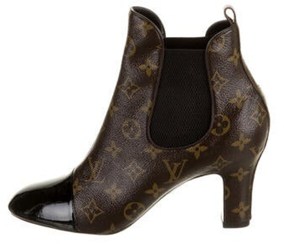 Louis Vuitton Monogram Pattern Coated Canvas Chelsea Boots Brown ...