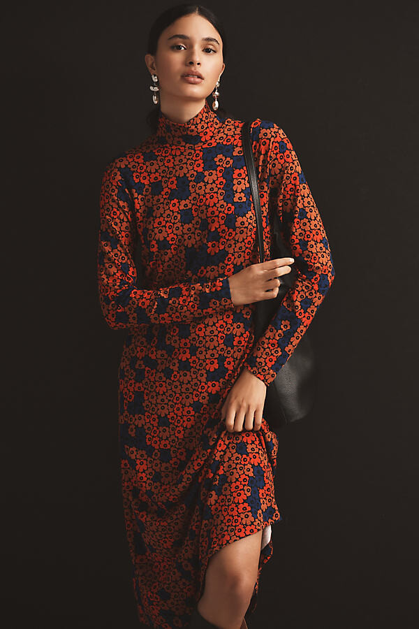 Marimekko Cavea Unikko Long-Sleeve Turtleneck Midi Dress - ShopStyle