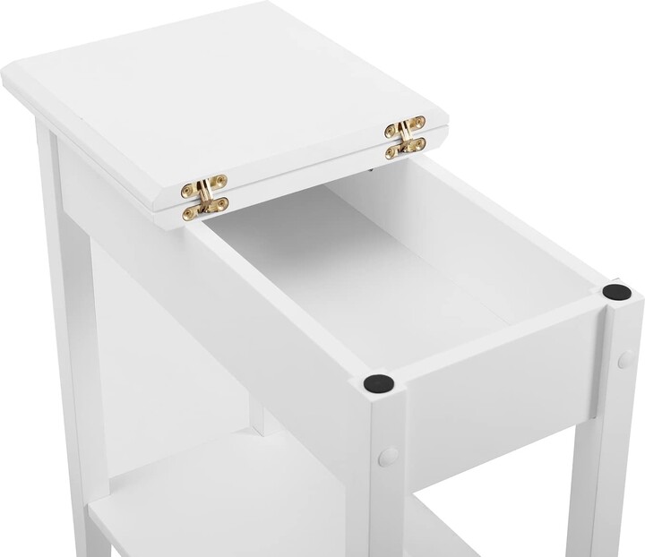 EPOWP Roxy Narrow End Table with Storage, Flip Top Narrow Side Tables ...