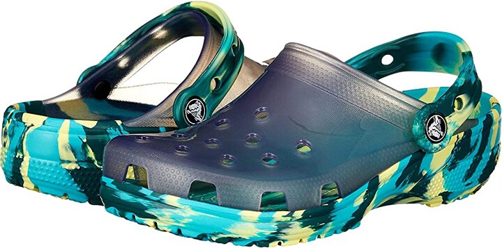 Crocs Classic Translucent Clog (Black/Multi Marbled) Shoes - ShopStyle
