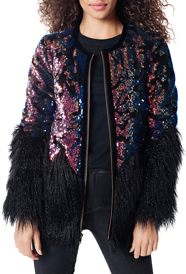 Fabulous Furs Sequin Shimmer Faux-Fur Coat - Inclusive Sizing - ShopStyle