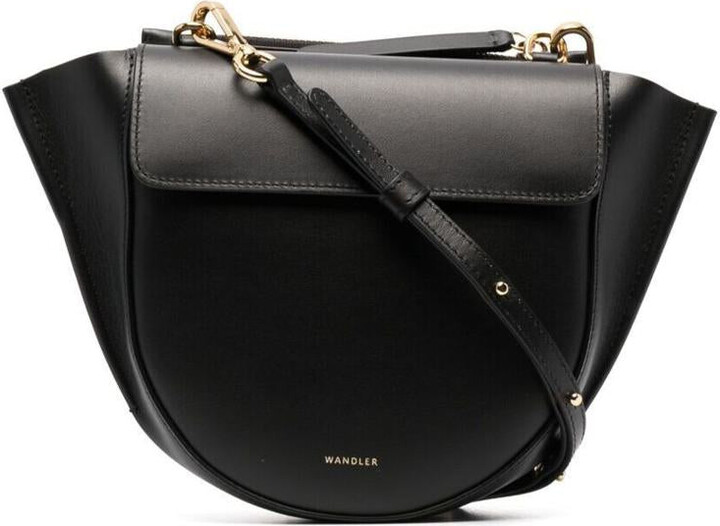 Wandler 'Hortensia' Mini Black Crossbody Bag with Logo in Leather Woman ...