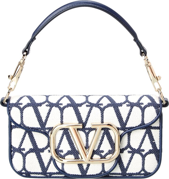 Valentino Vlogo Loco Small Toile Iconographe Canvas & Leather Shoulder ...