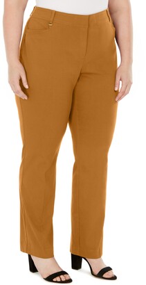 JM Collection Plus & Petite Plus Size Tummy Control Curvy-Fit Pants ...