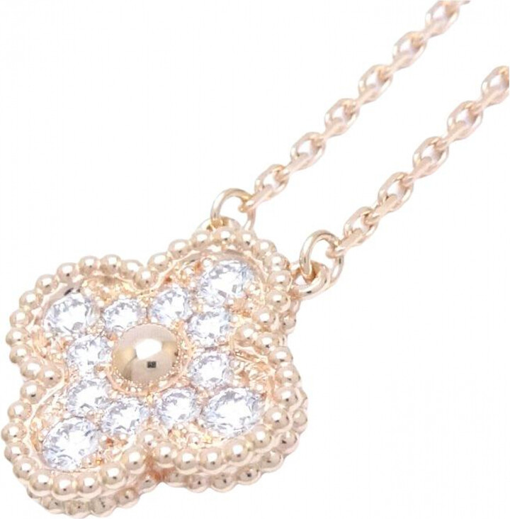 Van Cleef & Arpels Vintage Alhambra pink gold necklace - ShopStyle