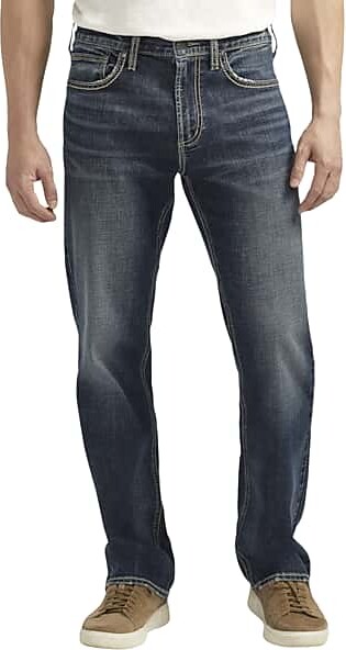 Silver Jeans Men's Grayson Classic Fit Straight Leg Jeans Dark Wash ...