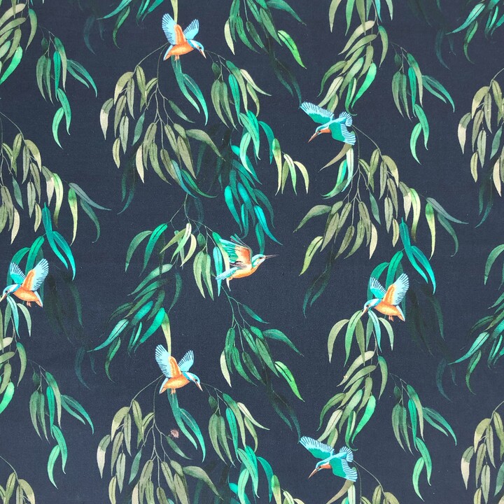 Natural History Museum By The Metre Kingfisher Craft Cotton Blue/Green ...