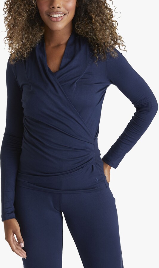 M Life New Awakening Long Sleeve Crossover Yoga Top - ShopStyle