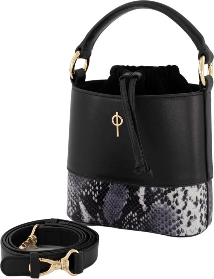 Otrera Women's Noa Snake Bucket Bag - Black - ShopStyle