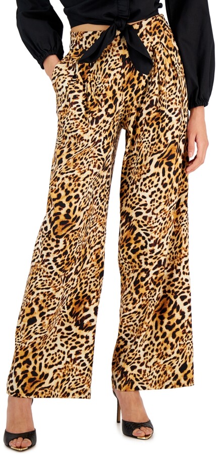 INC International Concepts Women's Cheetah-Print Wide-Leg Pull-On Pants ...