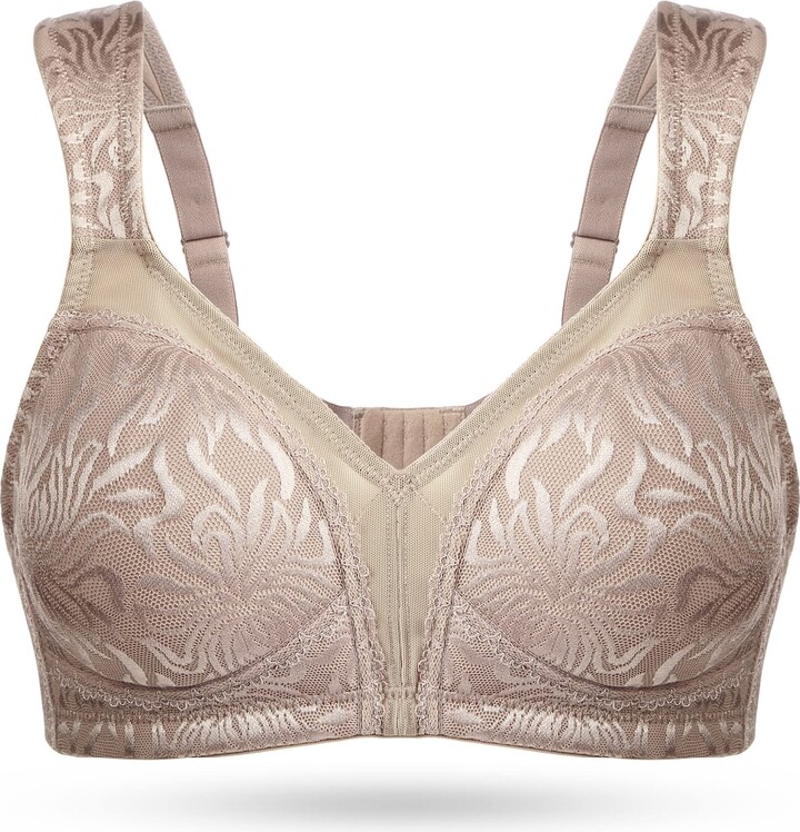 WingsLove Women's Full Cup Minimizer Bra Wide Straps Non-Wired No ...
