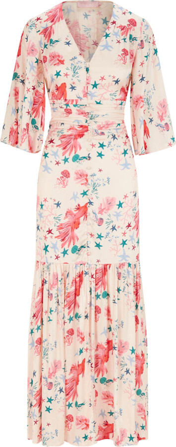 SIRENS LONDON - Carmen Dress Ecru Fish Print - ShopStyle