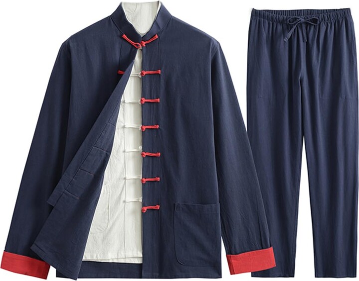 ZHOUXIAO Kung Fu Uniforms Tang Suit Men Chinese Traditional Clothing ...