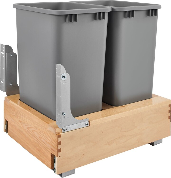 Rev-A-Shelf 4WCBM-2150DM-2 Double 50 Quart Pull-Out Kitchen Cabinet ...
