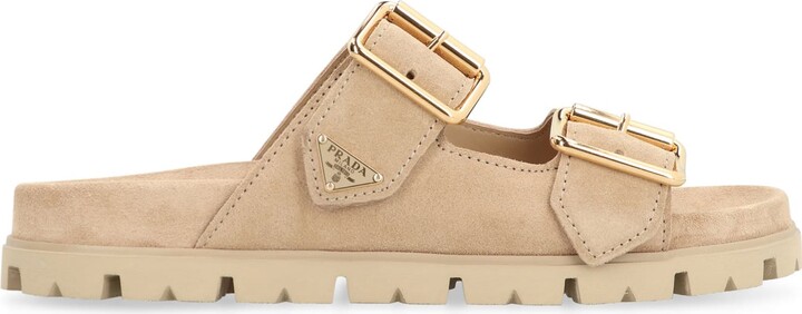 Prada Suede Slides - ShopStyle Mules