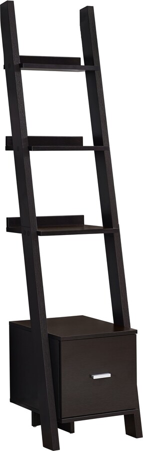MONARCH SPECIALTIES Bookcase - 69" Height - Ladder W/ Storage Drawer ...