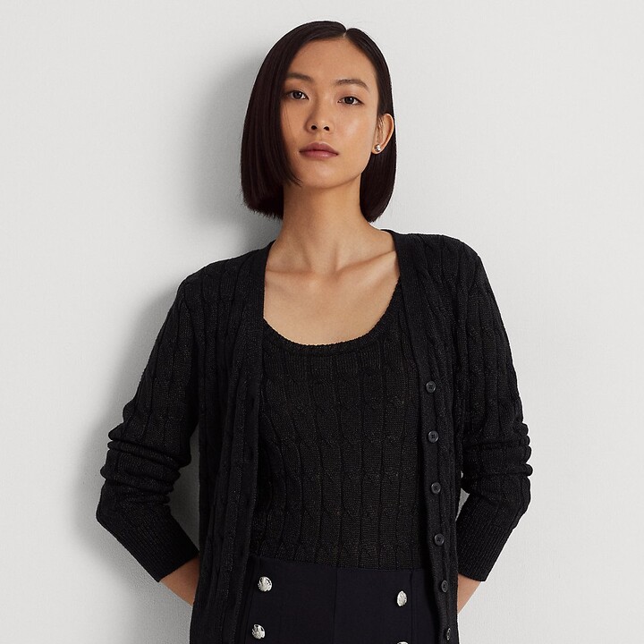 Lauren Ralph Lauren Ralph Lauren Metallic Cable-Knit Cardigan - ShopStyle