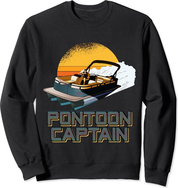 Dibble Dabble Pontoon Boat Designs Retro Sunset Pontoon Boating ...