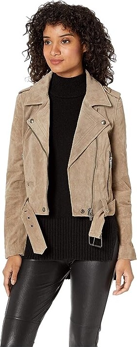 Blank NYC Suede Moto Jacket (French Taupe) Women's Coat - ShopStyle
