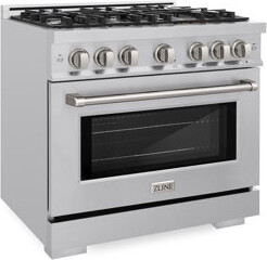 ZLINE 36 Select Gas Range w/ 6 Burner Cooktop & Convection Oven in ...