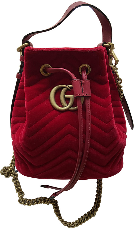 Gucci Marmont Red Velvet Backpacks - ShopStyle