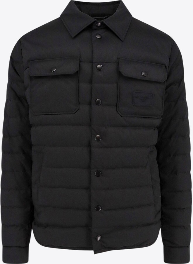 Dolce & Gabbana Logo-Patch Quilted Down Jacket - ShopStyle