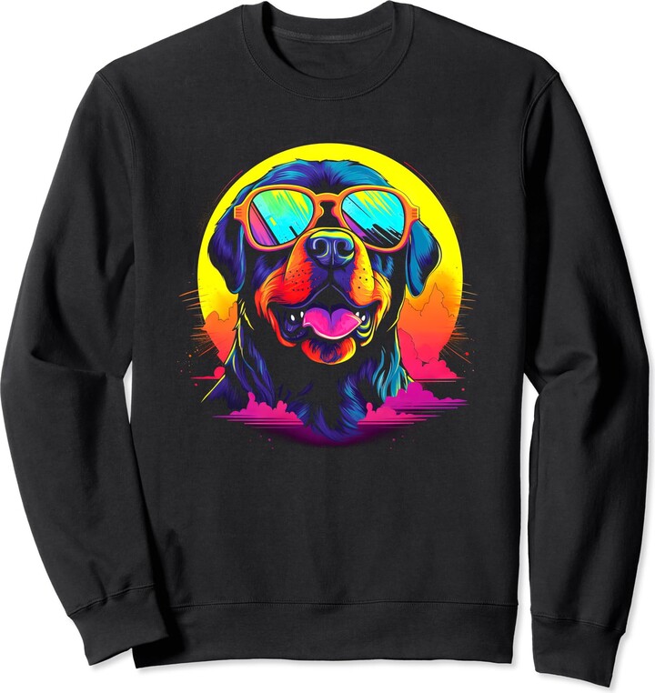 Cool Retrowave Rottweiler Graphics 80's Synthwave Retro Wave Aesthetic ...
