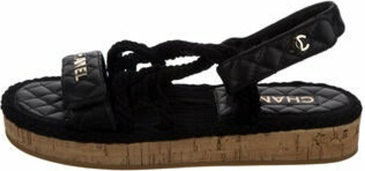 Chanel 2021 Interlocking CC Logo Slingback Sandals - ShopStyle