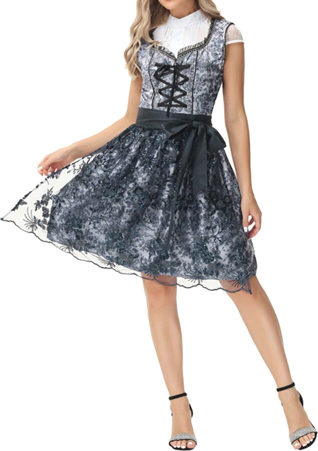NIUREDLTD Dirndl for Women Costume Dress Dirndl Dress Carnival Dirndl A ...