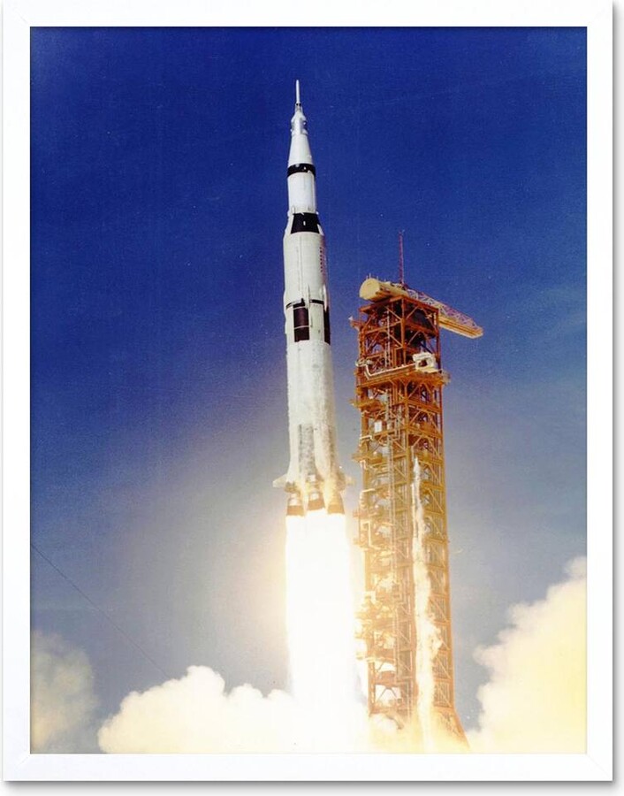 Artery8 Wall Art Print Apollo 11 Moon Launch Saturn V Rocket Blast ...
