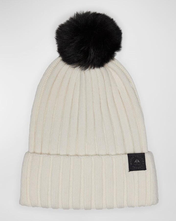 Moose Knuckles Verona Toque Beanie w/ Shearling Pom - ShopStyle Hats
