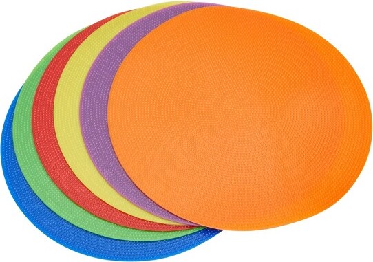 Juvale 6-Pack Round Poly Vinyl Dots for Classroom Floor, Rubber Dots ...