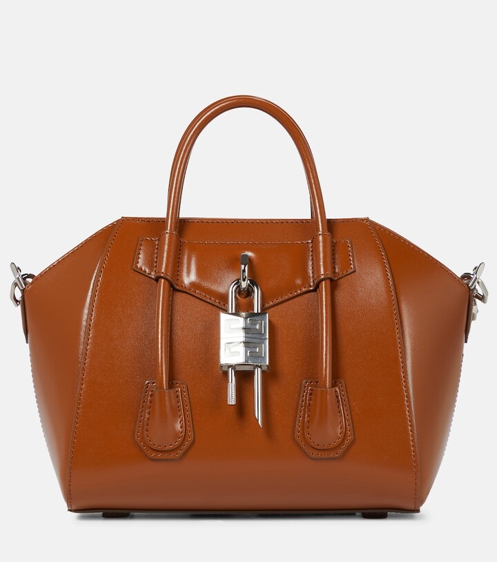 Givenchy Antigona Lock Mini leather tote - ShopStyle Satchels & Top ...