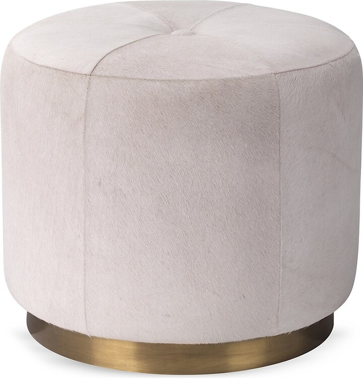 Jamie Young Co. Thackeray Small Round Pouf - White Hide - ShopStyle ...