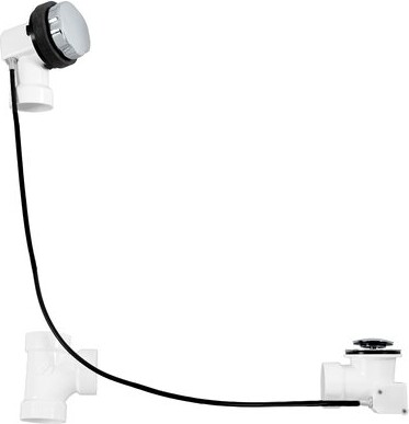 Westbrass 45" Cable Drive Pop-Up Bathtub Drain Trim with PVC Fittings ...