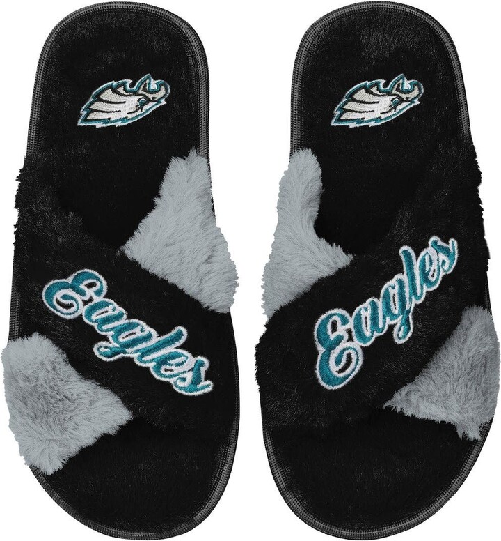 Women's FOCO Black Philadelphia Eagles Two-Tone Crossover Faux Fur ...