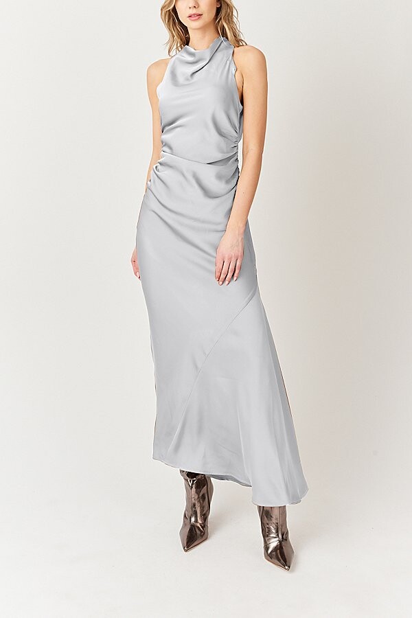 Amy Lynn Rue Cowl Neck Satin Maxi Dress - ShopStyle